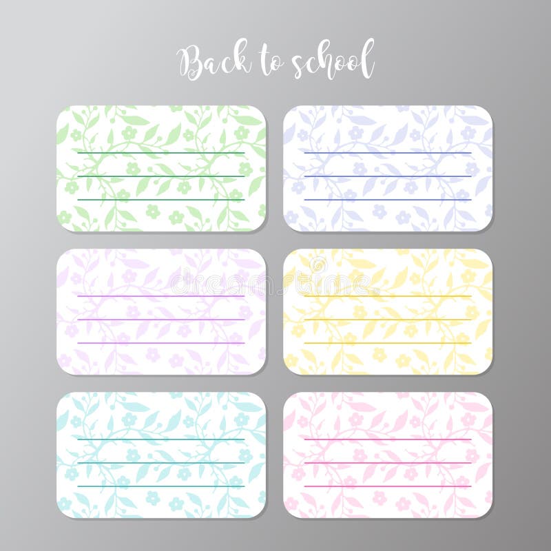 Notebook Labels - Set of Stickers Stock Vector - Illustration of label ...