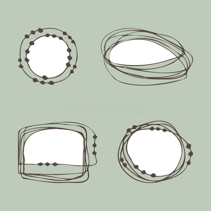 Notebook Labels, Blank Frames, Notes, Reminders, Stickers. Doodle Style ...