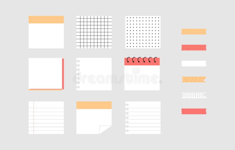 Notebook Labels Vector Set Pictures Stock Vector - Illustration of ...