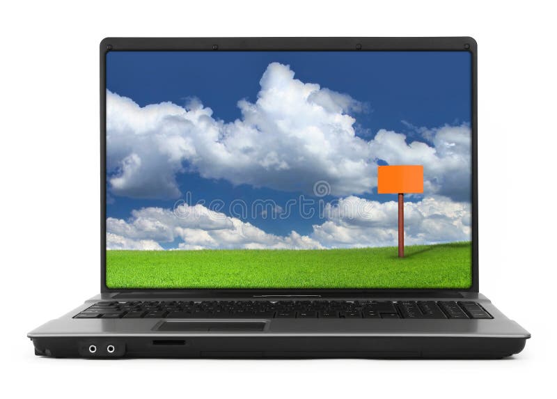 Notebook with landscape stock image. Image of close, electronic - 4747213