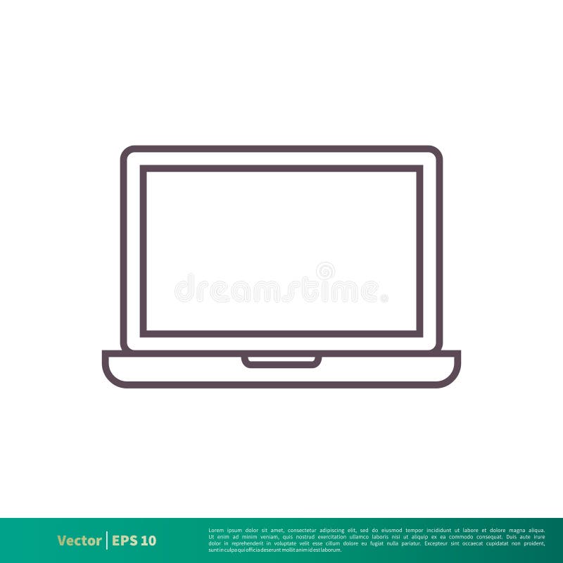 Notebook, Laptop Monitor Display Screen Icon Vector Logo Template ...
