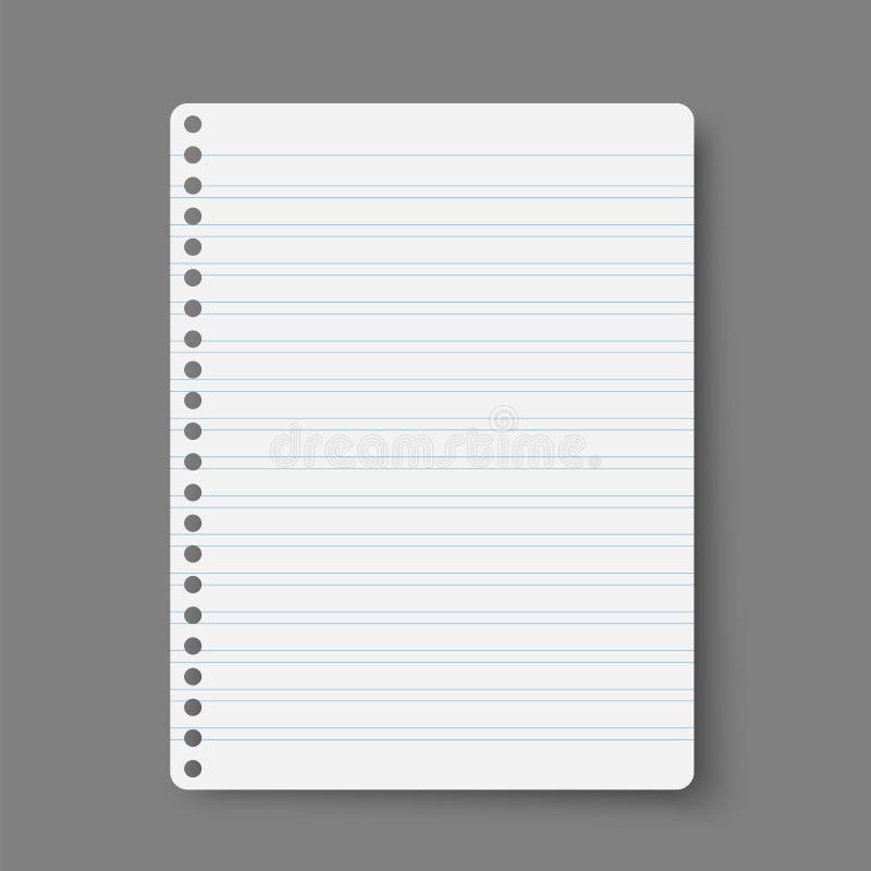 Notebook Line Squared Dot. Diary Template. Notepad Empty Page Set Stock ...