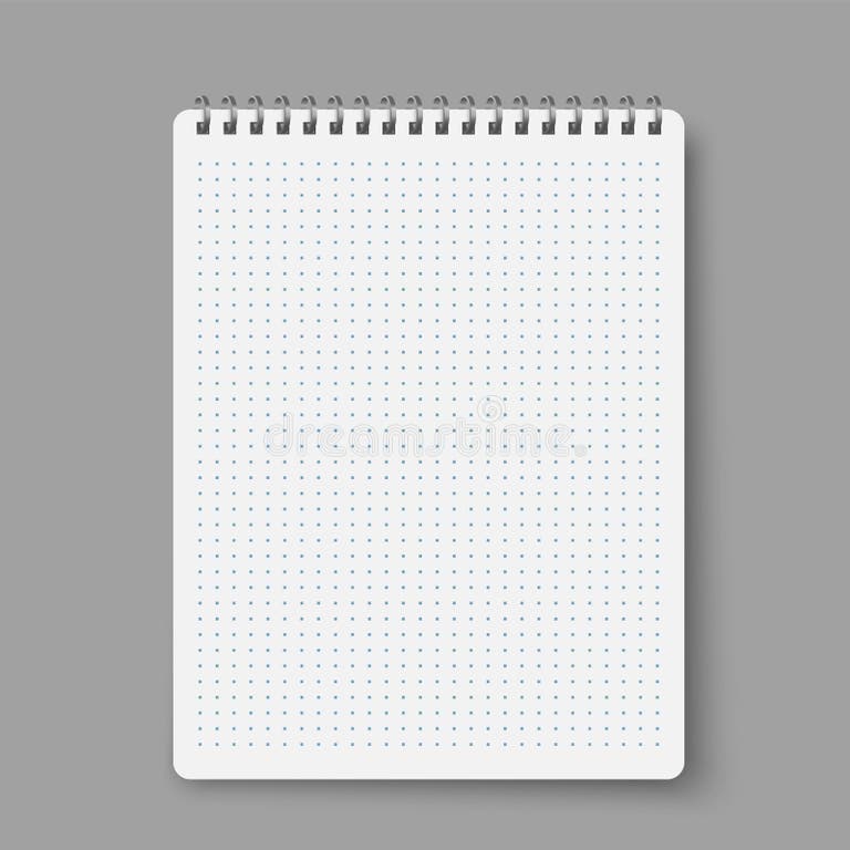 Notebook Line Squared Dot. Diary Template. Notepad Empty Page Set Stock ...