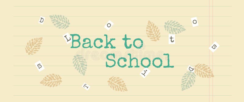 Welcome Back To School Banner Vintage Collage, Leaf, Leaf Print ...