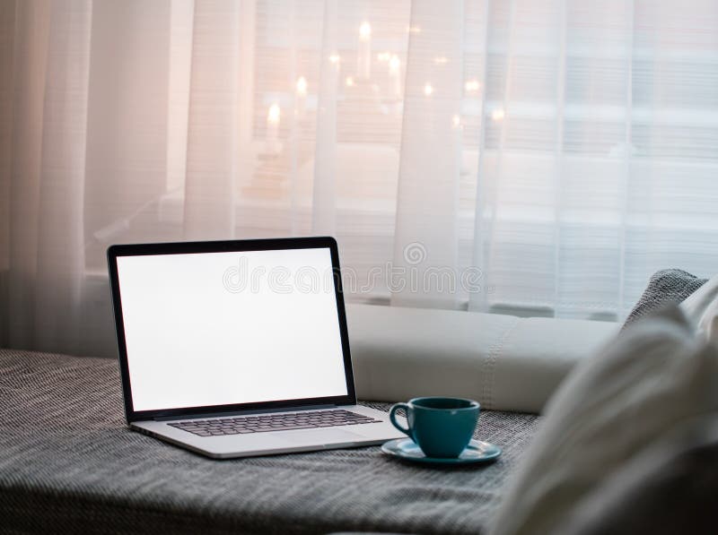 Notebook in living room. stock image. Image of living - 62493553