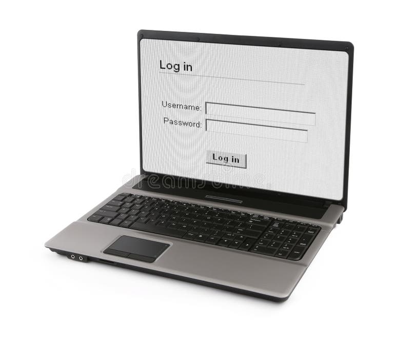 Notebook with Log in Screen Stock Photo - Image of mobility, keypad ...