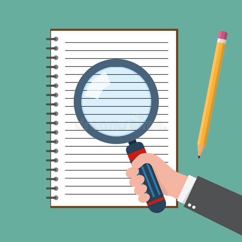 Notebook and Magnifier. Vector Illustration Stock Illustration ...