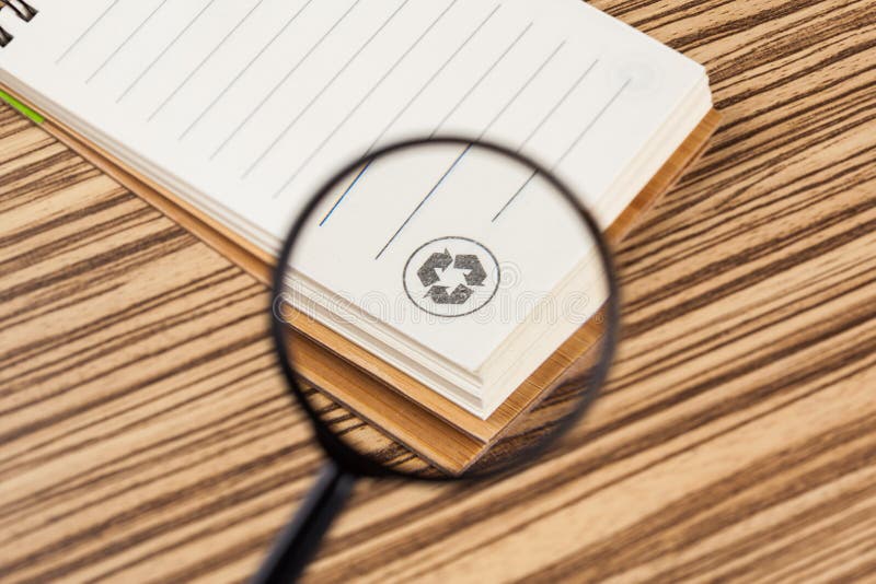 Notebook and Magnifying Glass Stock Photo - Image of white, empty: 75834790