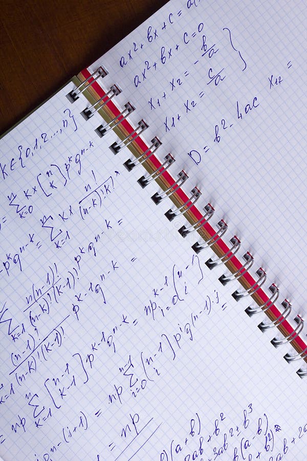 Notebook with Mathematical Formulas Stock Image - Image of euclidean ... Notebook with Mathematical Formulas Stock Image - Image of euclidean ...