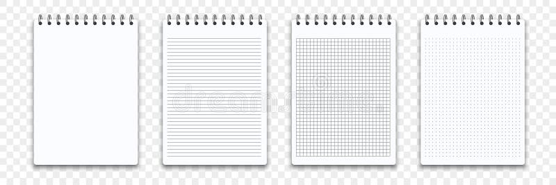 Notebook Memo Notepad Templates. Vector Note Pad or Diary Line and ...