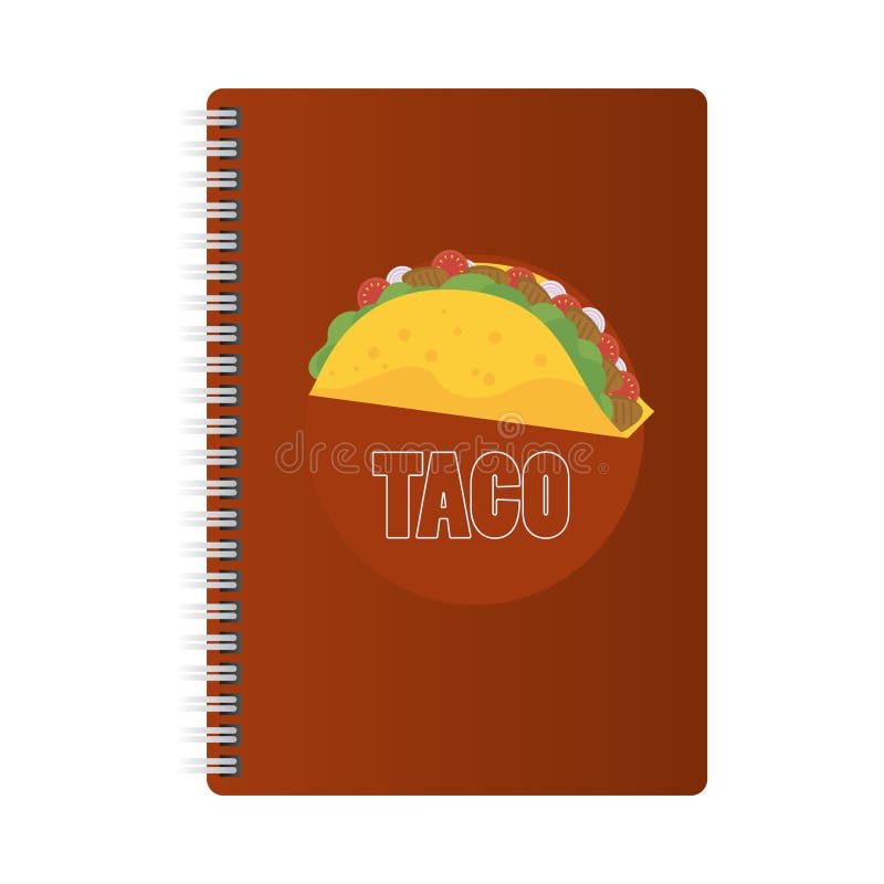 Notebook Mockup Brand with Taco Mexican Food Stock Vector ...