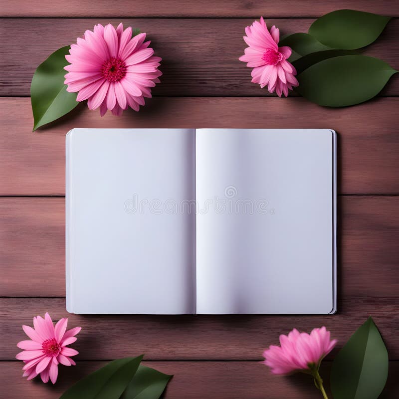 Notebook Mockup Highlighting Straight Pages and White Blank Sheets ...