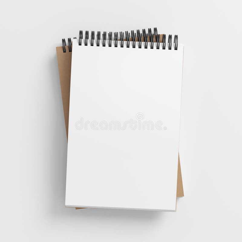 Notebook Mockup. Two Notebooks in a Stack Stock Illustration ...