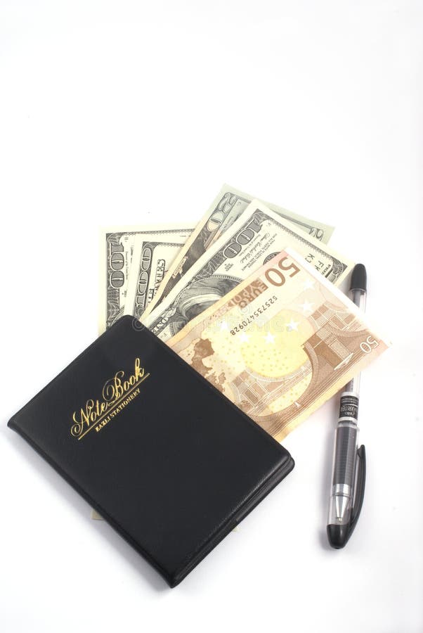 Notebook and money stock photo. Image of close, sale - 10510976