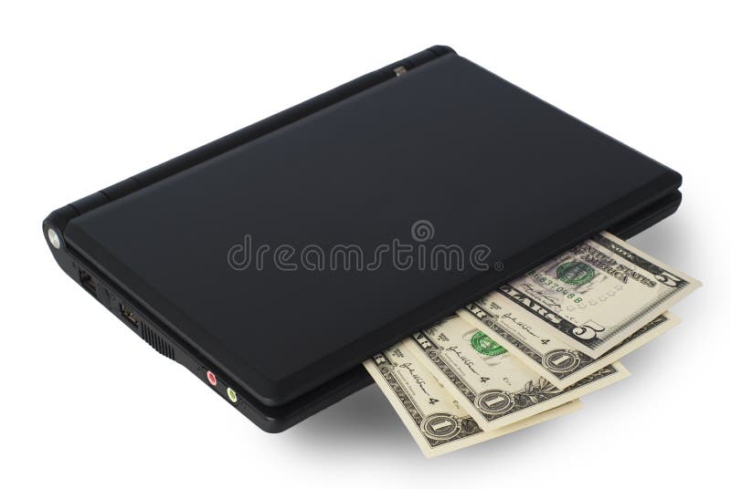 Notebook money stock photo. Image of computer, concepts - 19783328