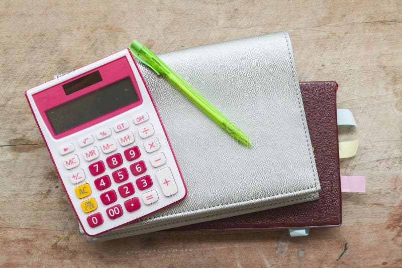 Notebook Monthly Planner and Calculator for Financial at Office Desk ...