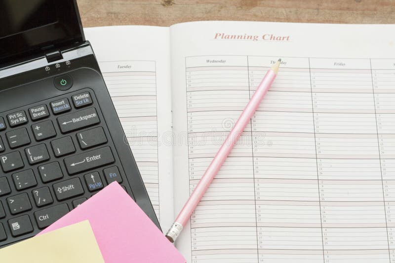 Notebook Monthly Planner Record for Financial Stock Image - Image of ...