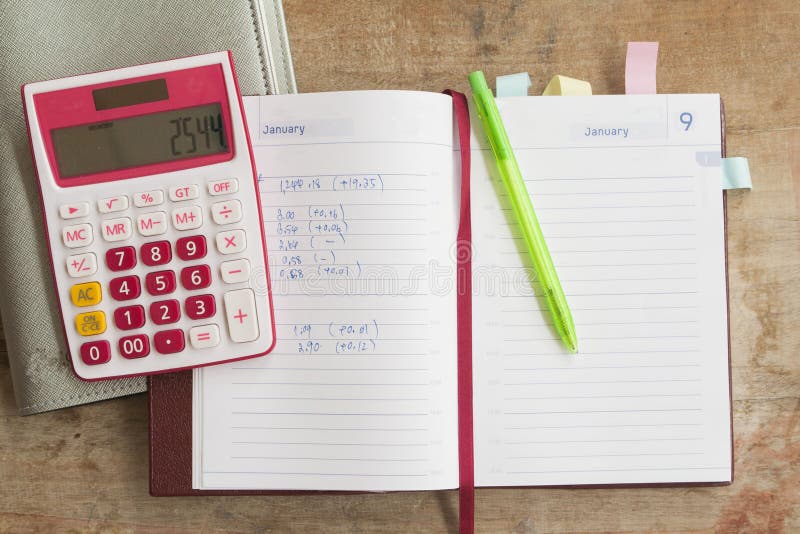 Notebook Monthly Planner Record for Financial Stock Photo - Image of ...