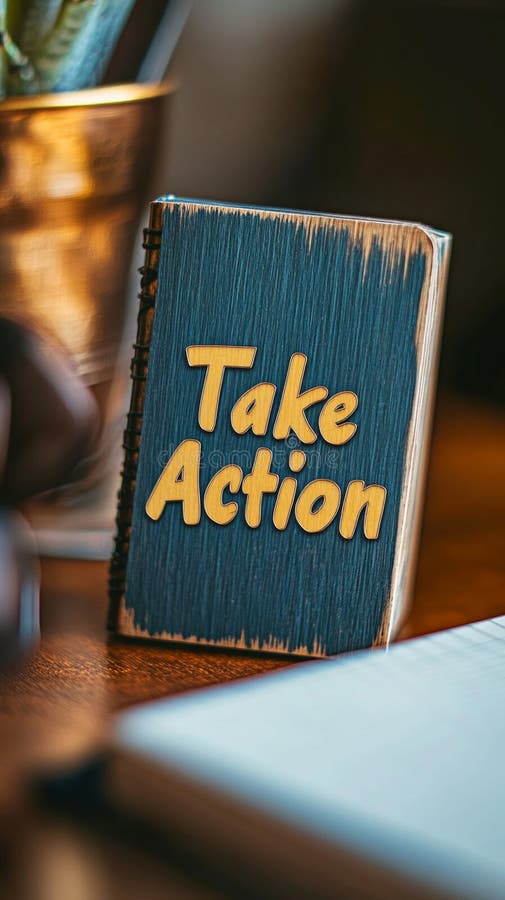 Notebook with Motivational Quote on Wooden Surface, Inspiration Concept ...