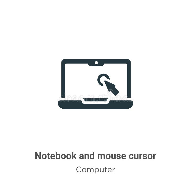 Vector Laptop Icon Design with Cursor Sign. Flat Laptop Symbol Stock ...