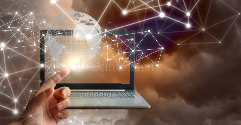 Notebook with a network. stock photo. Image of keyboard - 85413758