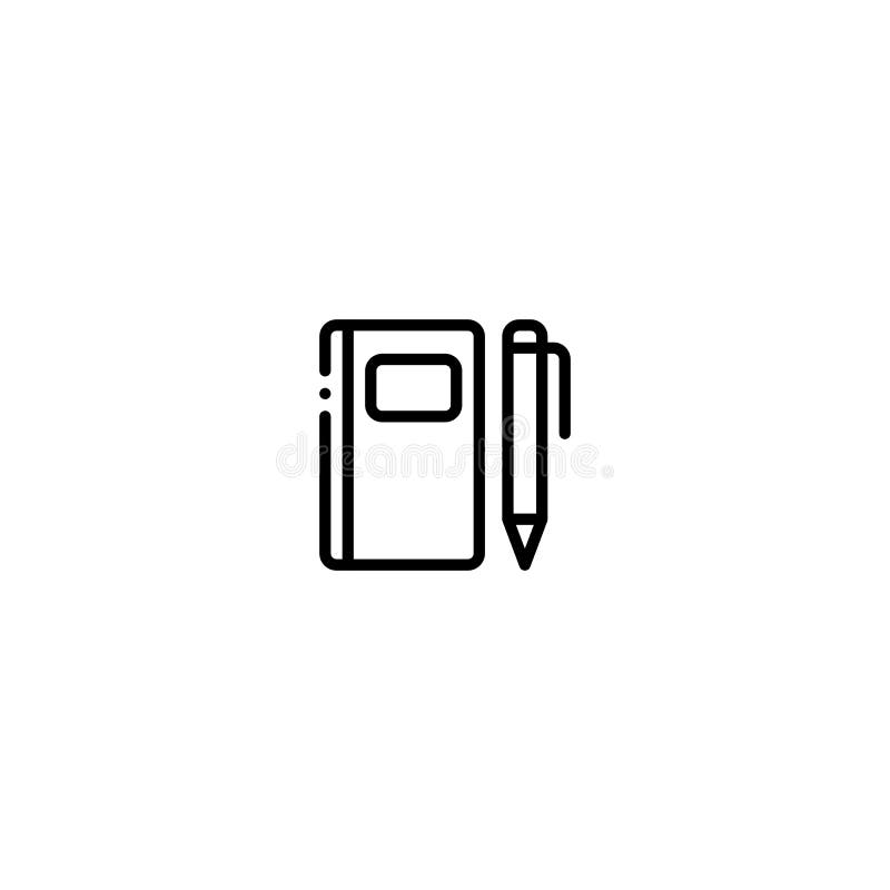 Notebook Note Book Log Book Outline Icon, Logo, and Illustration Stock ...