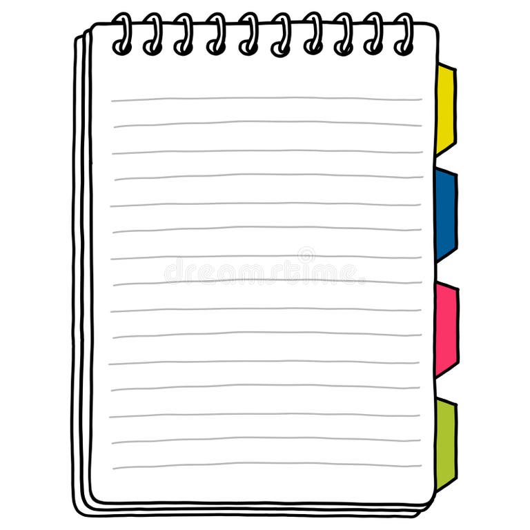 Notebook Notepad Book Paper School Drawing Vector Illustration Stock ...