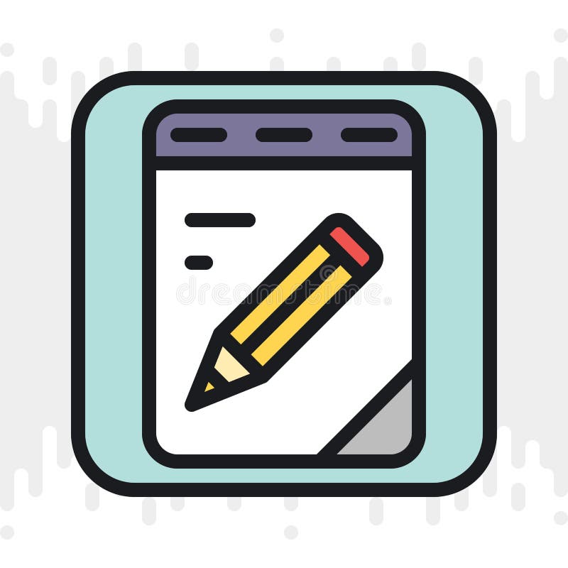 Notebook, Notepad or Notes App Icon for Smartphone, Tablet, Laptop or ...