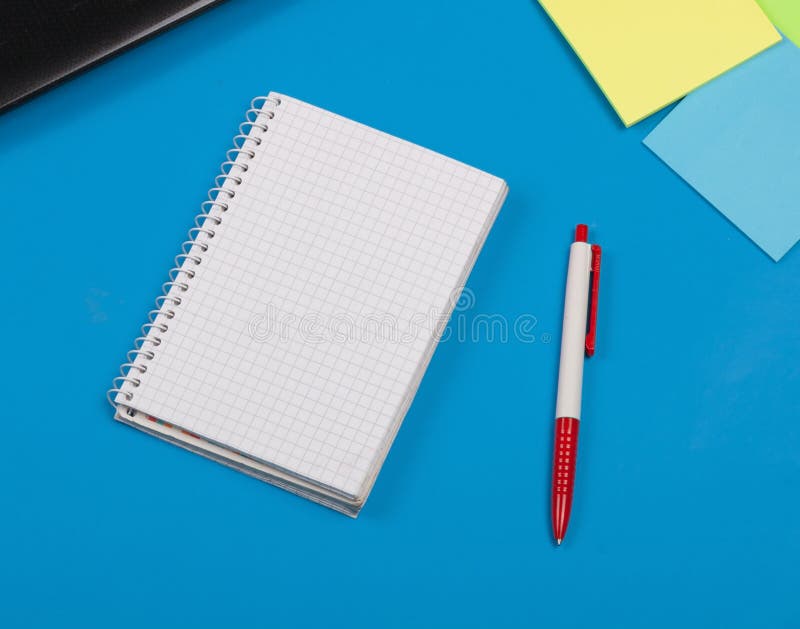 Notebook for Notes on a Desk Top View Stock Photo - Image of notepaper ...