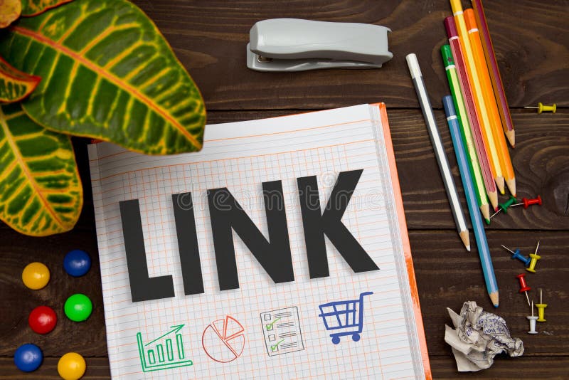 Notebook Notes Link Office Table Tools Concept Elements Infographics ...