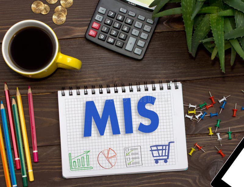 Notebook with a Notes MIS on the Office Table with Tools. Concept with ...