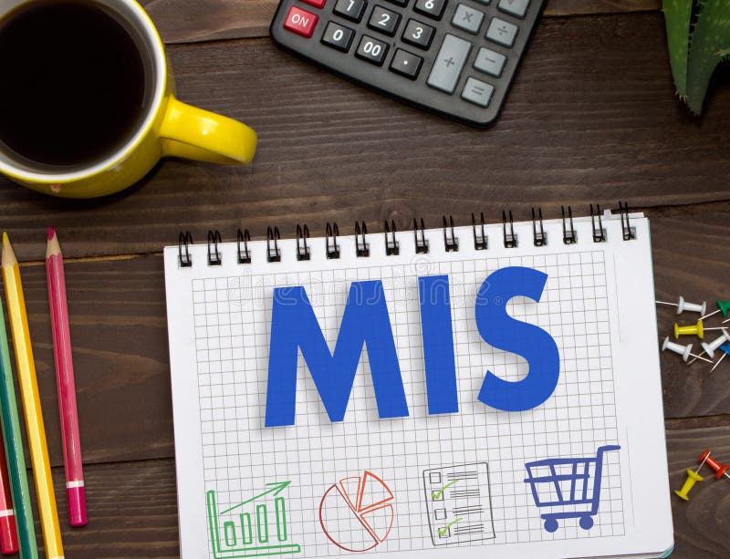 Notebook with a Notes MIS on the Office Table with Tools. Concept with ...