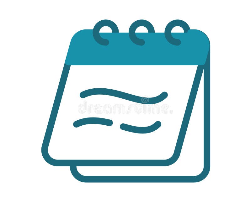 Notebook Notes Notepad Single Isolated Icon with Solid Line Style Stock ...