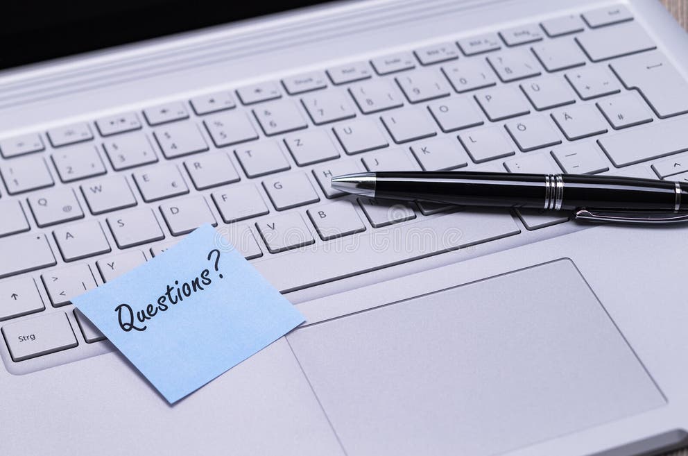 Notebook with Notice Label Questions Stock Image - Image of knowledge ...