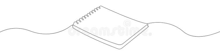 Notebook One Line Drawing Vector. Copybook Continuous Line Drawing ...