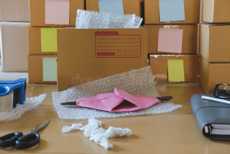 Notebook, Packing Accessories at Workplace of Startup Small Business ...