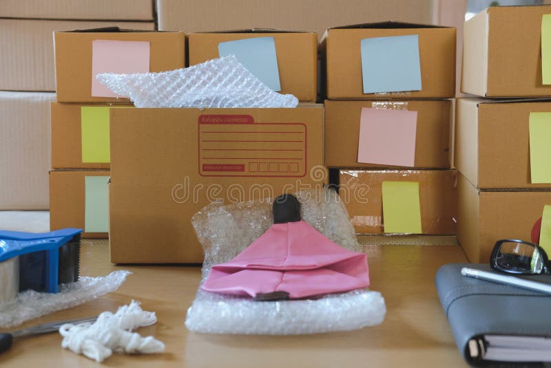 Notebook, Packing Accessories at Workplace of Startup Small Business ...