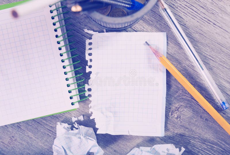 Notebook page with content stock image. Image of frustrations - 90467573