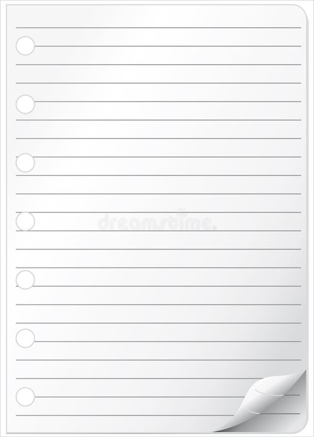Notebook Page With Folded Corner. Stock Vector - Illustration of empty ...