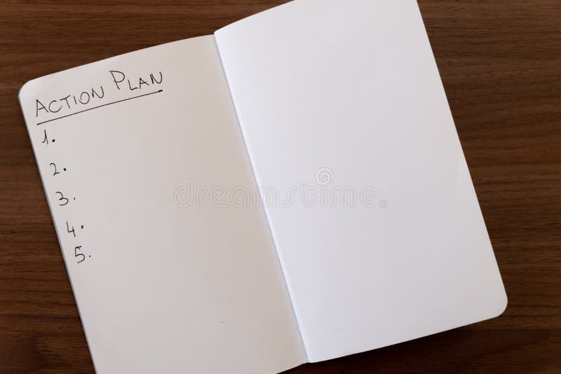 Notebook Page Marked `Action Plan` Stock Photo - Image of goals ...