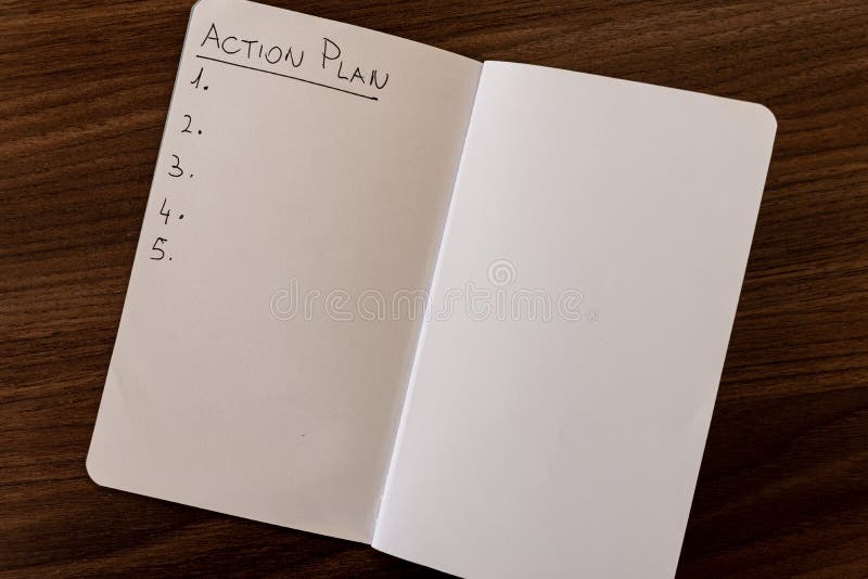 Notebook Page Marked `Action Plan` Stock Image - Image of business ...