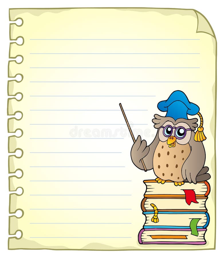 Notebook Page with Owl Teacher 7 Stock Vector - Illustration of ...