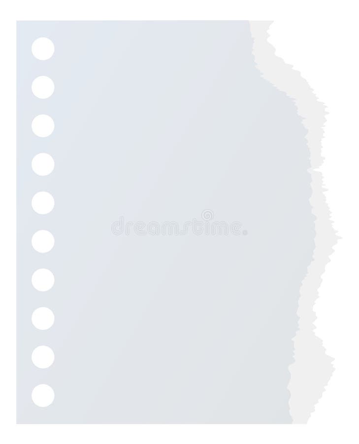 White Ripped Paper Strips. Torned Blank Notebooks Pages, Different ...