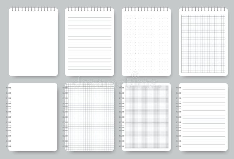 Notebook Page Set, Notepad Lined and Dots Paper. Lined Notepaper ...