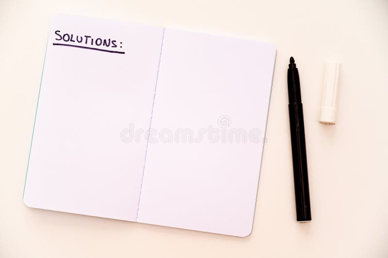 Notebook Page, with Solutions Written. Stock Photo - Image of marker ...