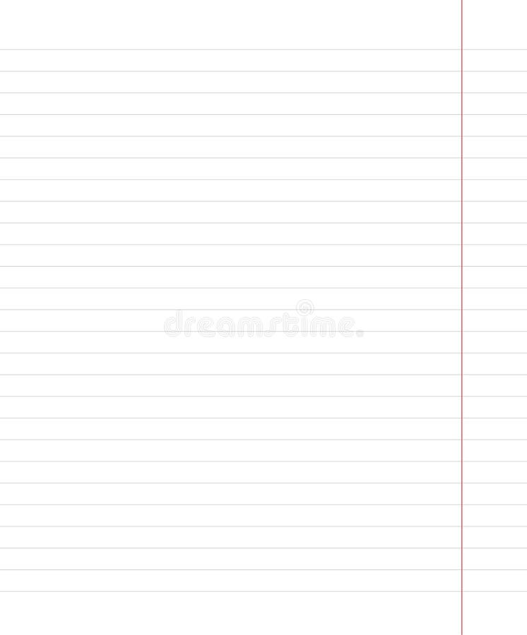 Notebook Page Template with Lines. Vector Illustration. Stock Vector ...