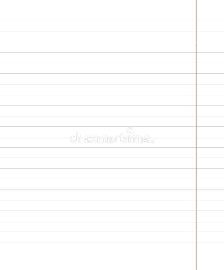 Notebook Page Template with Lines. Vector Illustration. Stock Vector ...