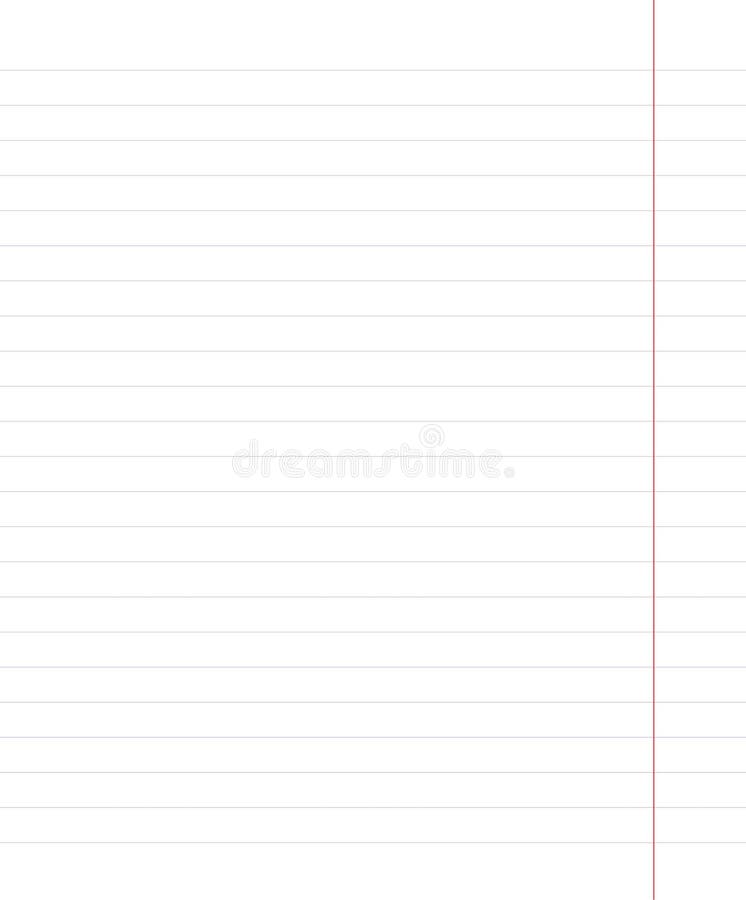 A Sheet of School Notebook in a Ruler with a Slanting Line. School ...