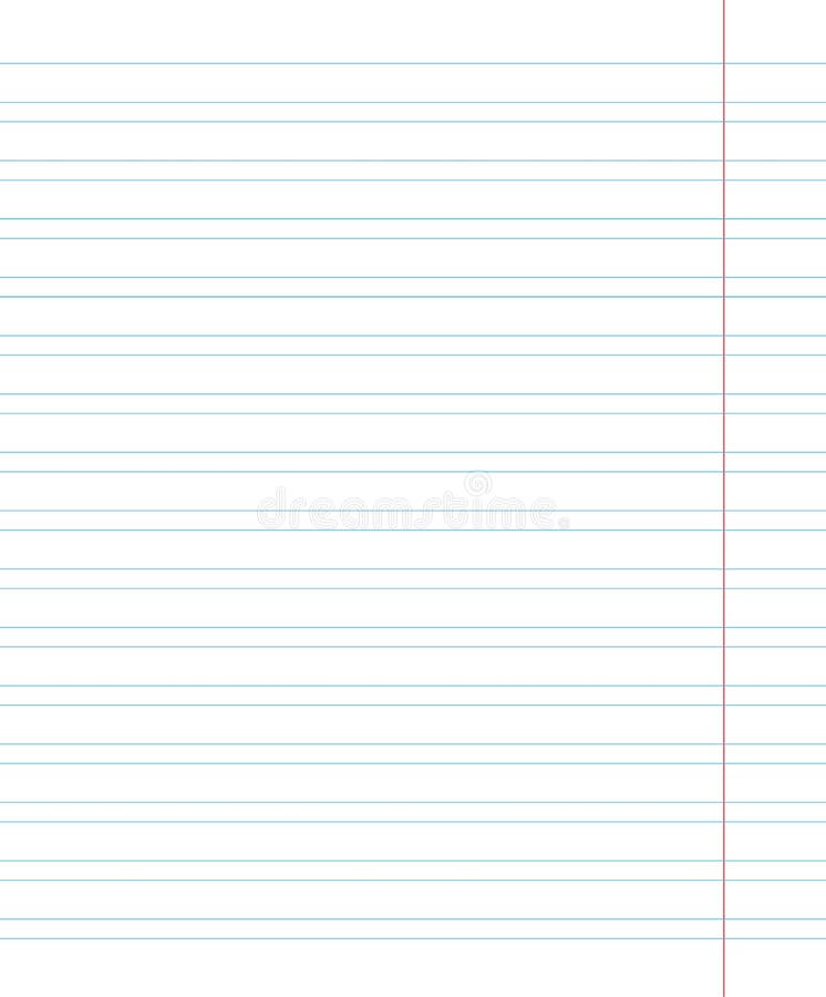 Notebook Page Template with Lines. Vector Illustration. Stock Vector ...