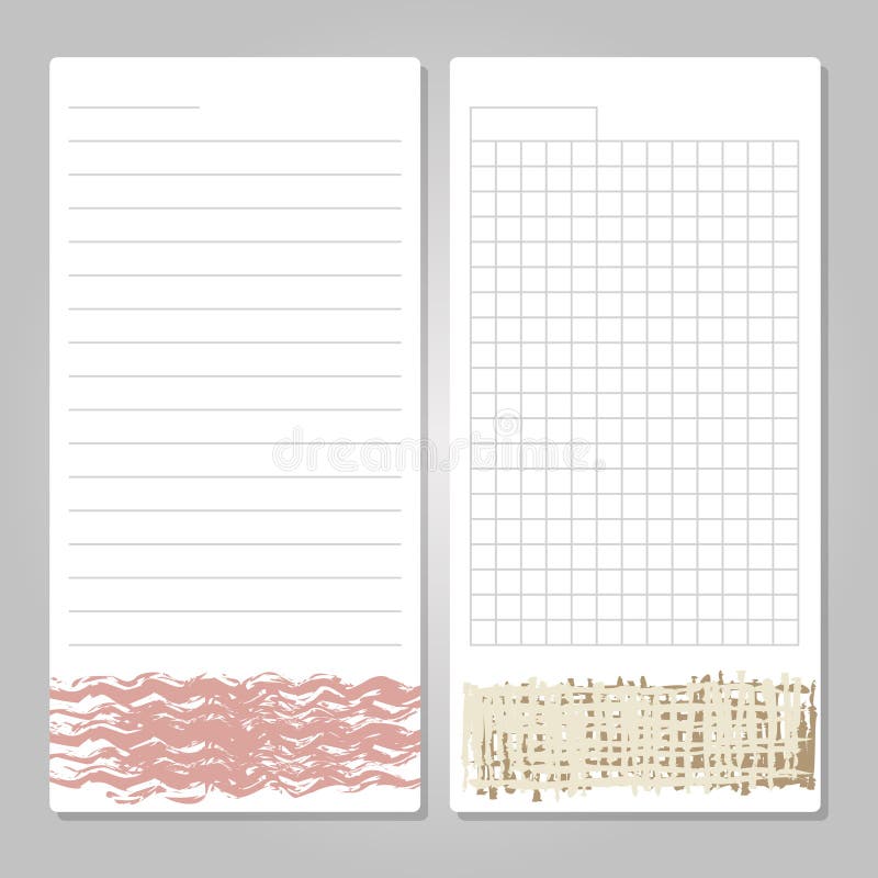 Notebook Page Templates with Paper for Notes, Memos, Checklist Stock ...